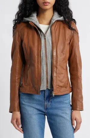Mauritius Allice Leather Moto Jacket