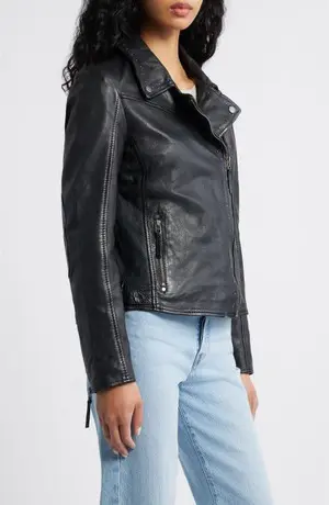 Mauritius Morgan Studded Leather Moto Jacket