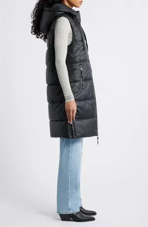 Mauritius Veo Long Quilted Leather Vest