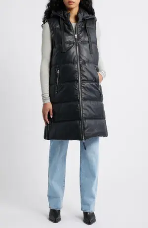 Mauritius Veo Long Quilted Leather Vest