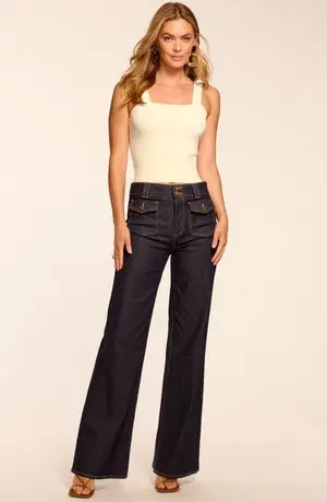 Ramy Brook Fay Patch Pocket Wide Leg Jeans
