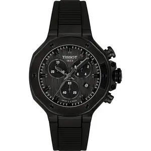 TISSOT T-race Chronograph Silicone Strap Watch - Black