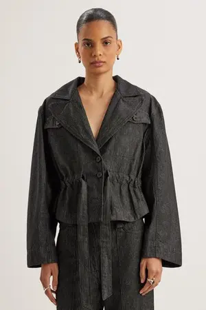 Merlette Milton Longline Jacket - Black Wash