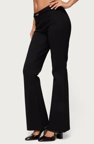 EDIKTED Belted Flare Leg Trousers