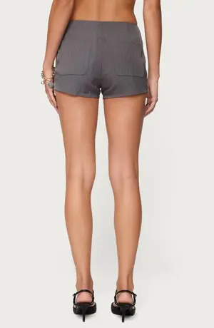 EDIKTED Pinstripe Low Rise Microshorts