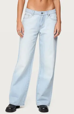 Women's Light Wash Wide Leg Jeans