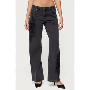Edikted Raw Edge Hem Jeans For Women