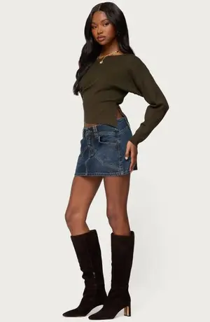 EDIKTED Asymmetric Off-the-shoulder Sweater