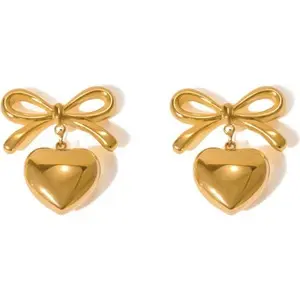 MACRAE & CO. Mini Heart Drop Earrings - Gold