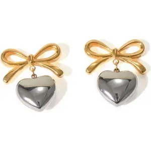 MACRAE & CO. Mini Heart Drop Earrings - Silver