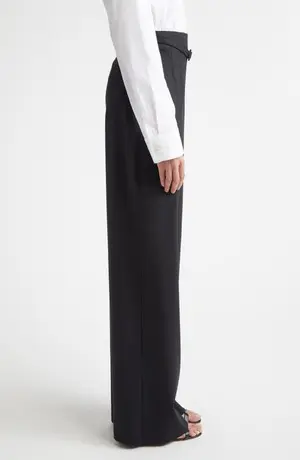 Oscar De La Renta Stretch Wool Straight Leg Pants