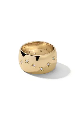 MIRANDA FRYE Celeste Crystal Star Band Ring - Gold