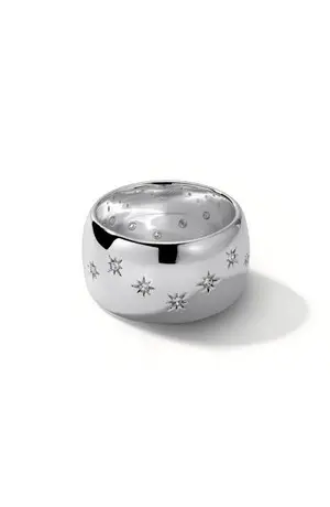 MIRANDA FRYE Celeste Crystal Star Band Ring - Silver