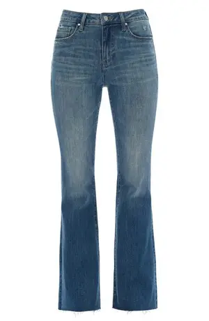 BAYEAS Raw Hem Mid Rise Flare Jeans