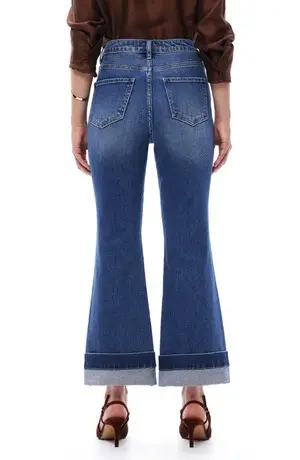 BAYEAS Cuffed High-rise Flare Jeans