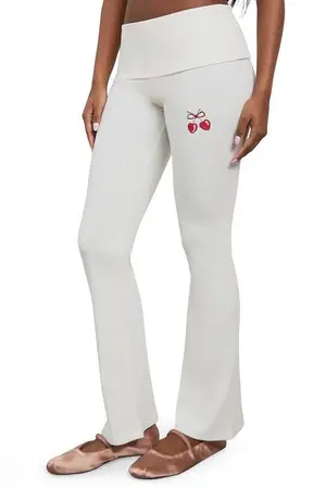 FLORENCE BY MILLS High Waist Foldover Rib Pants - Jet Stream