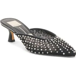 Dolce Vita Cleo Kitten Heel Mule - Onyx Lace Mesh