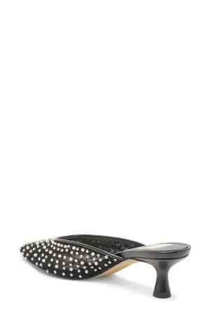 Dolce Vita Cleo Kitten Heel Mule - Onyx Lace Mesh