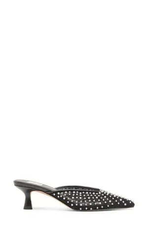 Dolce Vita Cleo Kitten Heel Mule - Onyx Lace Mesh