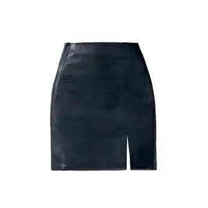 ATS Tess Croc Embossed Mini Slit Skirt