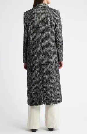 Hugo Boss Herringbone Longline Coat