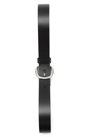 Mango Round Buckle Leather Belt - Black
