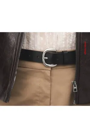 Mango Round Buckle Leather Belt