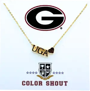 COLOR SHOUT University Of Georgia Gold Heart Necklace - Yellow Gold