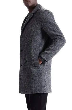 Bugatchi Herringbone Wool Blend Car Coat