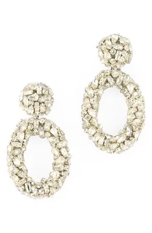 DEEPA GURNANI Dinorah Crystal Drop Earrings