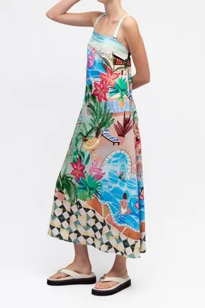 PAPER HEART Printed Pool Side Maxi Dress