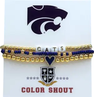 COLOR SHOUT Kansas State Bracelet Stack - Yellow Gold