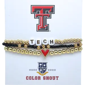COLOR SHOUT Texas Tech Bracelet Stack