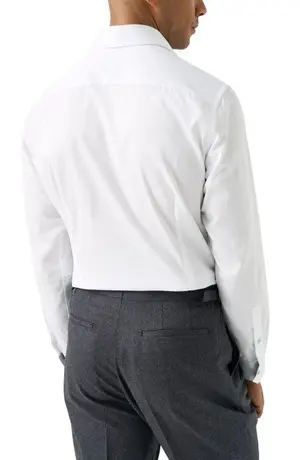 Eton Slim Fit Solid With Floral Detail Signature Twill Button-up Shirt