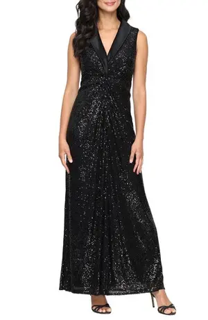 Alex Evenings Sequin Embellished Evening Gown