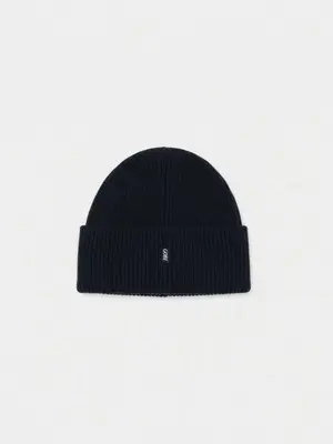 Gobi Cashmere Ribbed Chunky Beanie - Navy Blazer