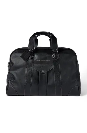 Brunello Cucinelli Grained Calfskin Street Bag - Black