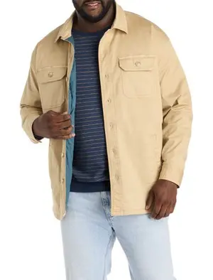 TRUE NATION BY DXL Big & Tall Button-front Shirt Jacket - Safari