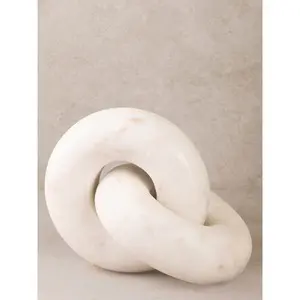 GAURI KOHLI Munich Marble Knot Sculpture - Ivory White