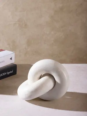 GAURI KOHLI Munich Marble Knot Sculpture - Ivory White