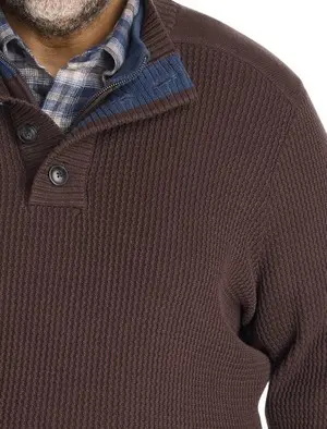 OAK HILL BY DXL Big & Tall Textured Mockneck Sweater