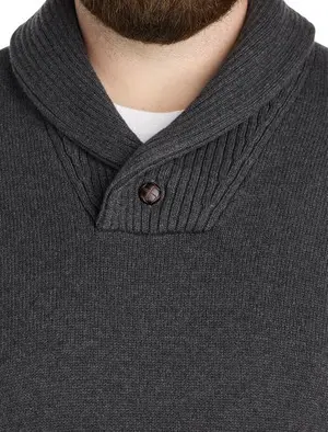 OAK HILL BY DXL Big & Tall Shawl Collar Pullover