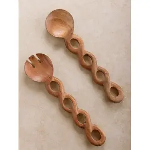 GAURI KOHLI Valencia Salad Servers - Brown