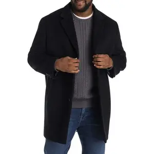 Michael Kors Big & Tall Wool-cashmere Overcoat - Black