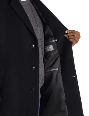 Michael Kors Big & Tall Wool-cashmere Overcoat - Black