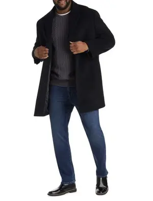 Michael Kors Big & Tall Wool-cashmere Overcoat - Black