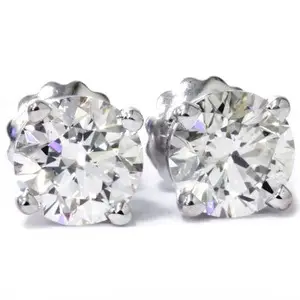 BLISS DIAMOND 3 Cttw Diamond Stud Earrings With Screw Backs