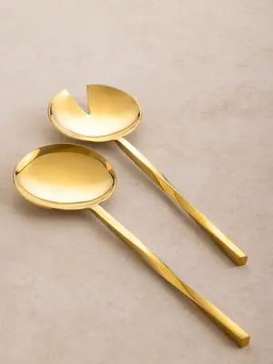 GAURI KOHLI Oslo Salad Servers - Gold