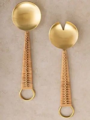 GAURI KOHLI Helsinki Salad Servers - Gold