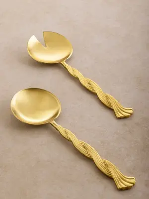 GAURI KOHLI Santiago Salad Servers - Gold
